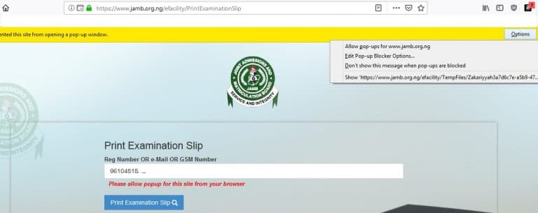 How To Re-print JAMB Slip For 2021 UTME Examination